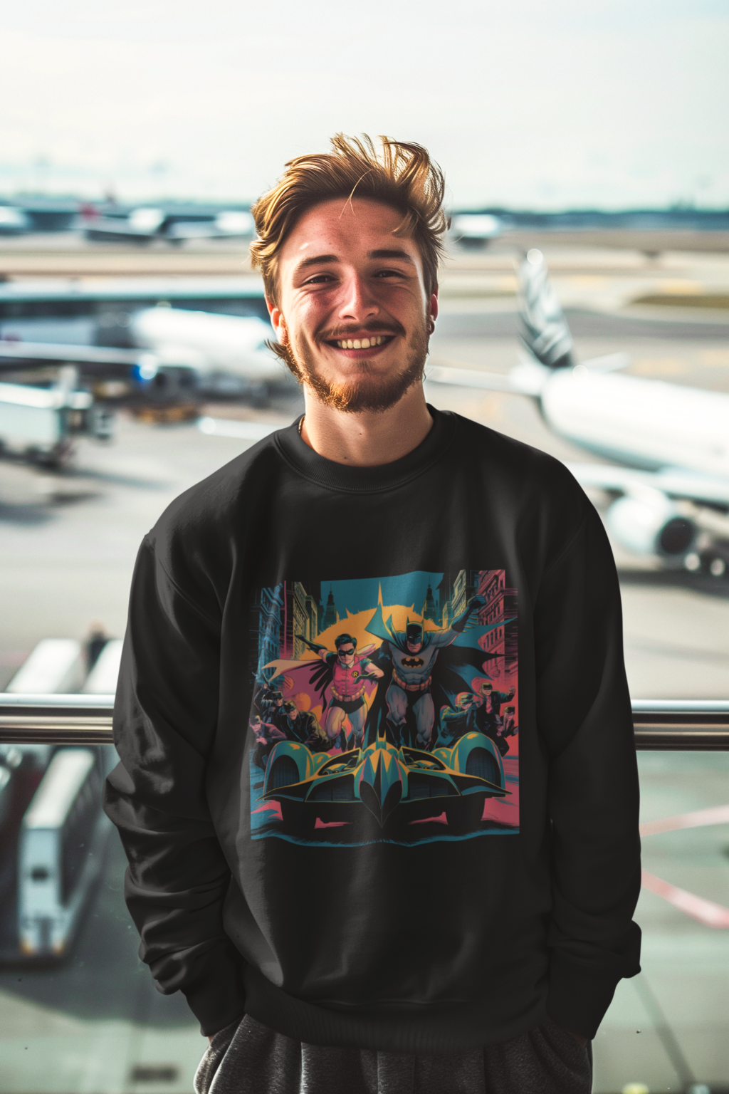 Batman & Robin Retro Sweatshirt - Superhero Vintage Sweatshirt ...